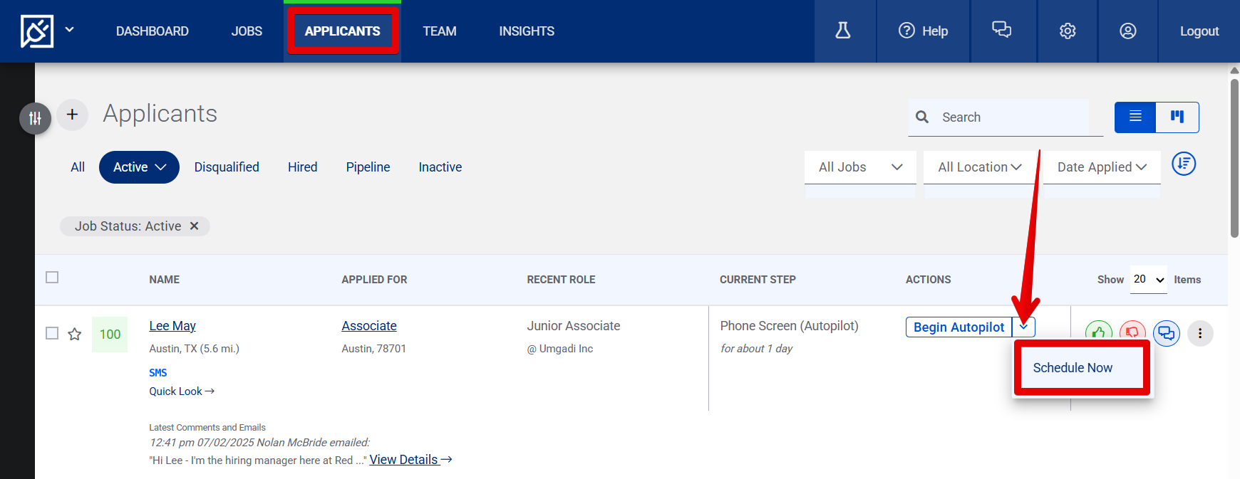Scheduling interviews using Autopilot